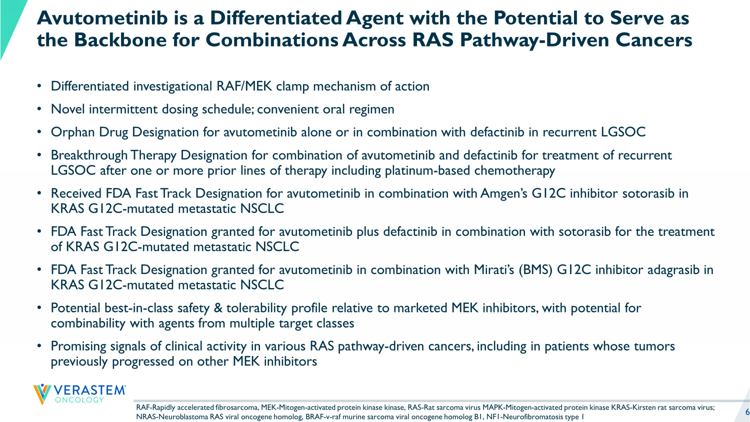 Avutometinib, RAF/MEK Clamp Program Overview